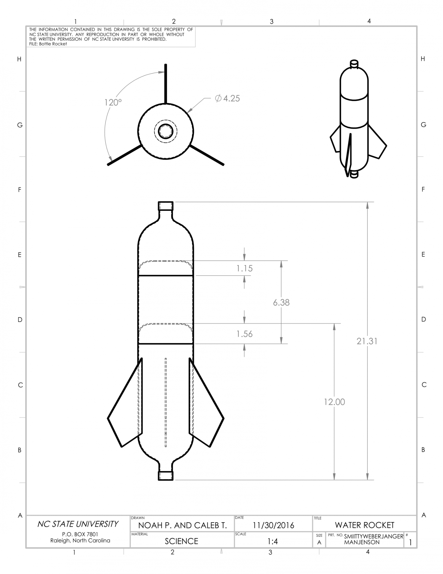 Water Rocket Design (MAE 250 Final Project) :: Caleb Thomas